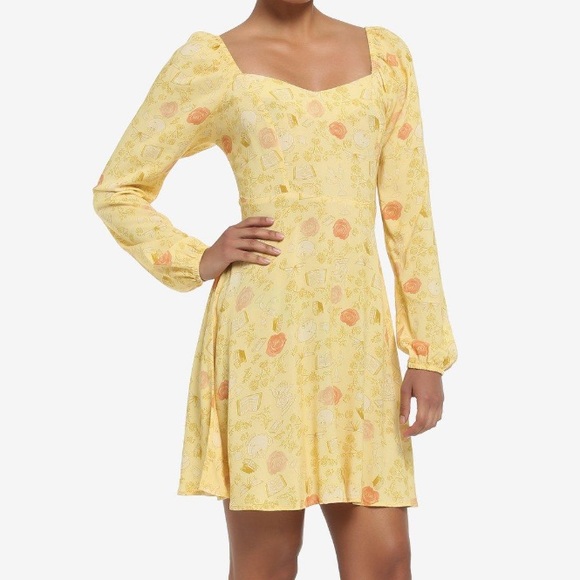 Hot Topic | Dresses | Disney Beauty And The Beast Belle Floral Long ...